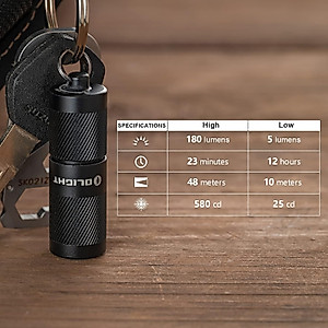 OLIGHT I1R 2 Pro Eos 180 Lumens EDC Rechargeable Keychain Flashlight, Powered by Built-in Rechargeable Battery with Type-C USB Cable, Slim Mini Handheld Light for Everyday Carry