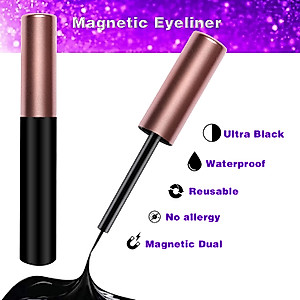 [3 Pack] Coiffure Extensions Magnetic Eyeliner, Black, Waterproof, Natural Looking, Smudge Proof Magnetic Eyelashes Eyeliner