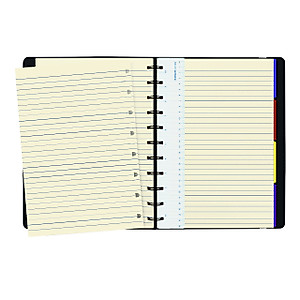 Filofax REFILLABLE NOTEBOOK CLASSIC, 10.8" x 8.5" Black - Elegant leather-look cover with moveable pages - Elastic closure, index, pocket and page marker (B115101U), Letter Size