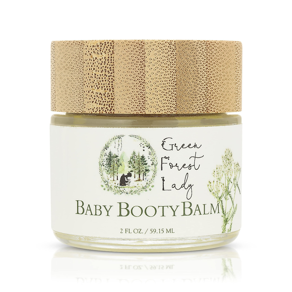 The Green Forest Lady Baby Booty Balm | Organic Diaper Cream | Baby Butt Cream | Soothing Diaper Balm | 2 Fl. Oz.