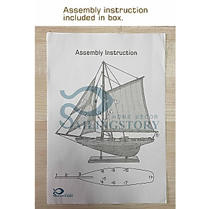 SAILINGSTORY Wooden Sailboat Decor Sailboat Model Boat Decor Ship Model Yacht Navy Antique Finish