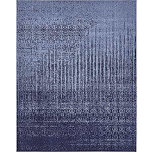 Unique Loom Del Mar Collection Area Rug - Jennifer (7' 10" x 10' Rectangle, Blue/ Navy Blue)