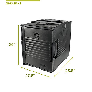 Pearington 92 Quart End-Loading Insulated Food Pan Carrier for 5 Full-Size Pans
