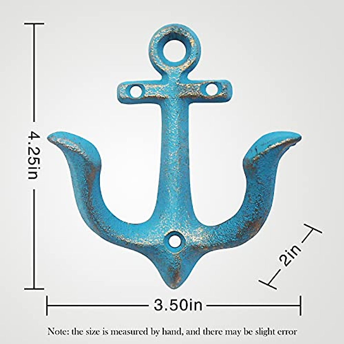 RENXI American-Style Rustic Ironwork Decorative Metal Hooks (Four Sea Anchor Hooks)