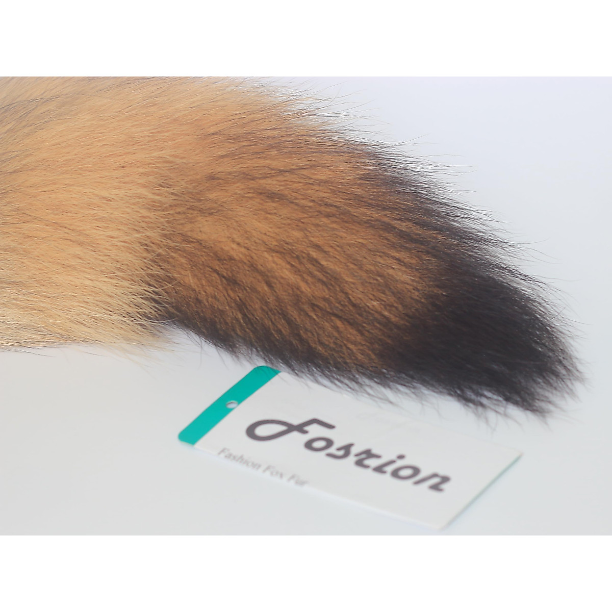 Fosrion Real Fox Tail Fur Keychain Clasp Fashion Charm Cosplay Toy (Red & Thin)
