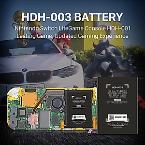 HDH-003 Battery Replacement [4800mAh], Compatible with Nintendo Switch Lite Console Handhold HDH-001 Upgrad Battery Nintendo Switch Battery Replacement DIY Repair Tool Kit
