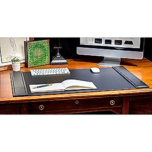 Dacasso Crocodile Embossed Leather Desk Set, 3pcs, Black