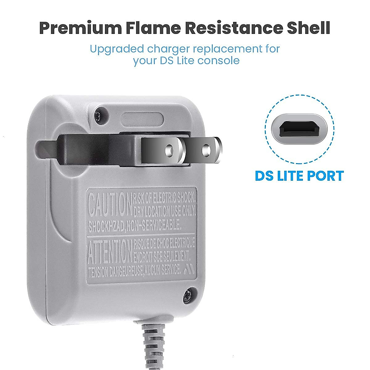 DS Lite Charger, VOYEE DS Lite Charger Replacement for Nintendo DS Lite, AC Adapter Compatible with Nintendo DS Lite Charger (100-240v) (Renewed)