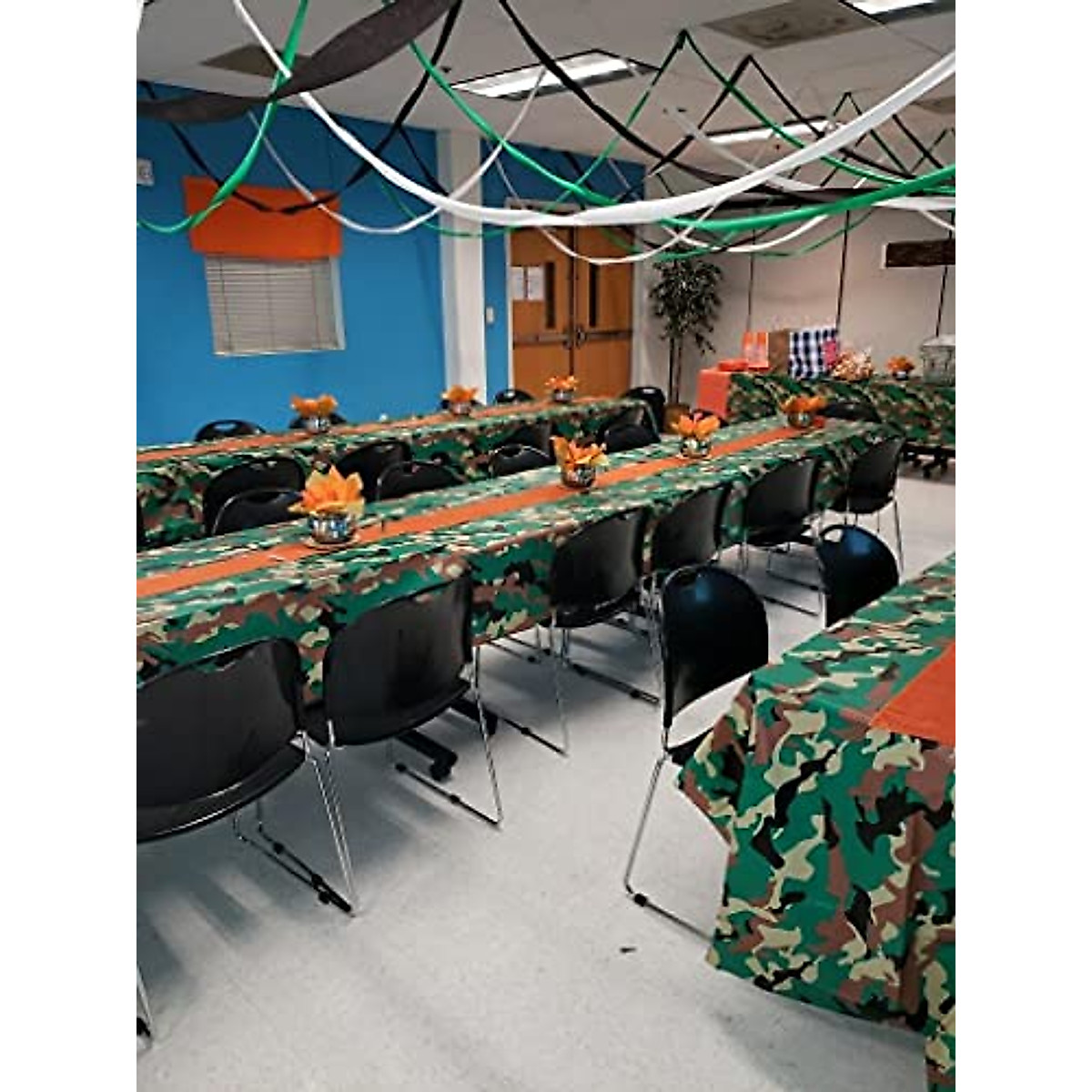 Oojami Pack of 6 Camouflage Plastic Tablecover Camo Tablecloth - 54" x 108"