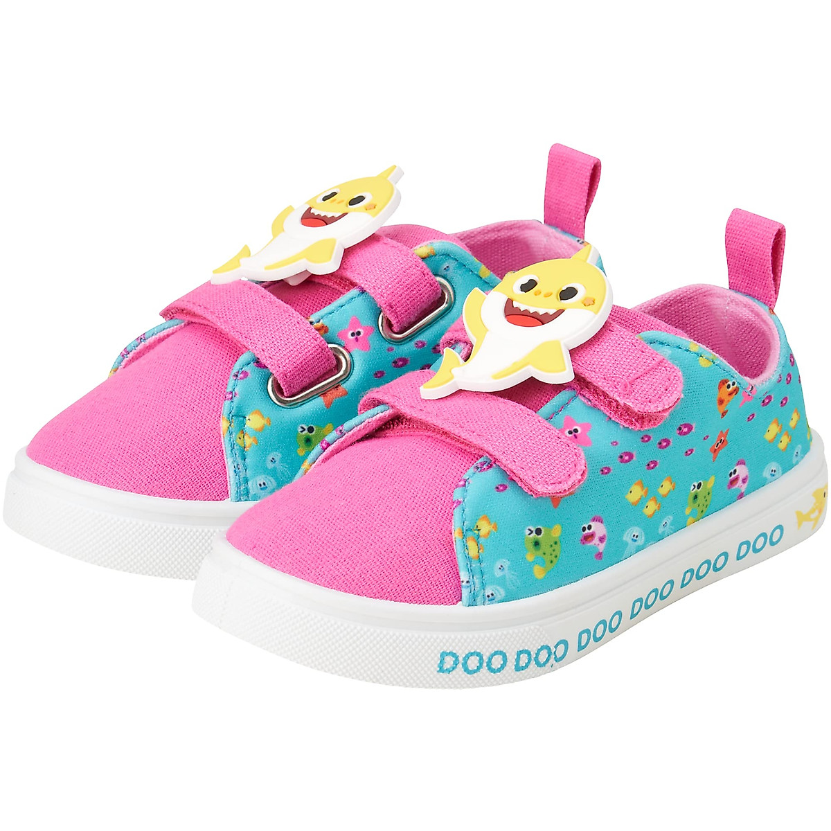 Nickelodeon Baby Girls' Shoes - Baby Shark Low-Top Laceless Sneakers (Toddler), Size 8 Toddler, Baby Shark