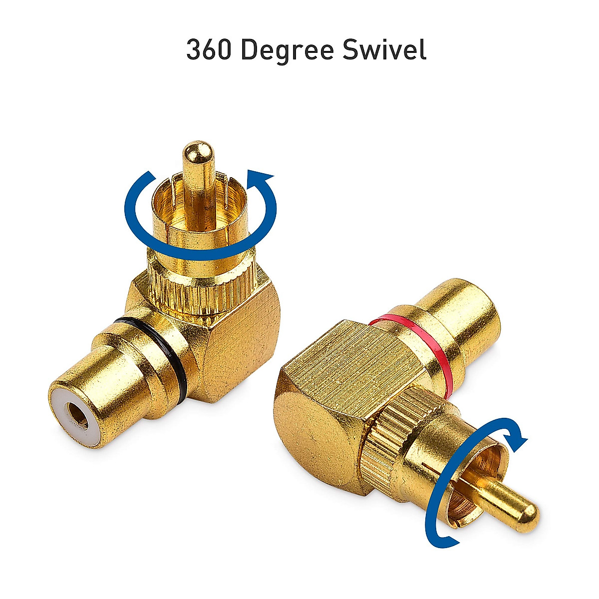 Cable Matters 2-Pack Right Angle RCA Adapter, 90 Degree RCA Adapter