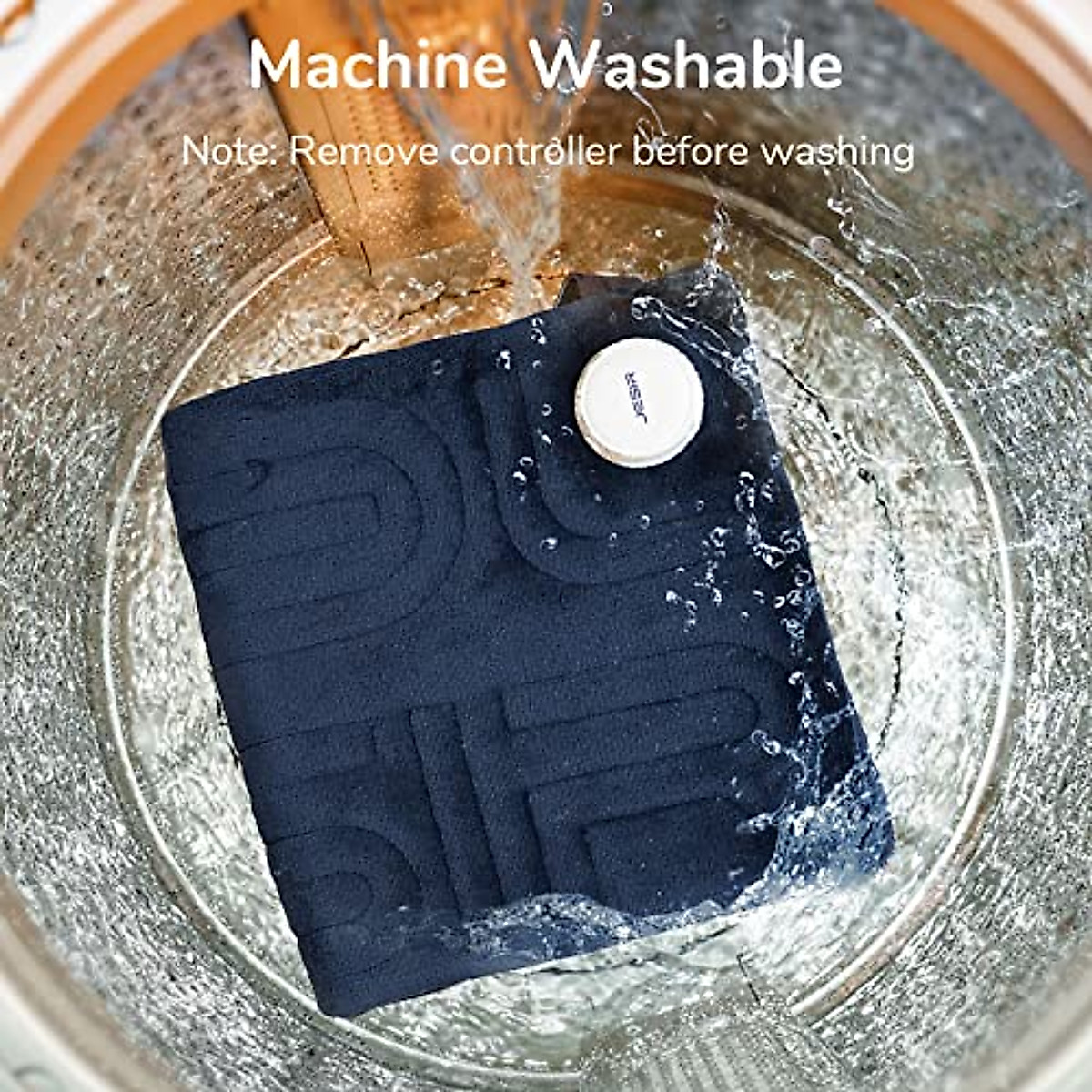 Jesir Heating Pad Electric, Carbon Fiber Tech, Pain Relief for Back, Neck, Shoulder, Cramps, Thick Flannel Fabric Powerful Heated Warmer with Safety, Memory Function, 6 Heat Settings, 12"x24", Blue