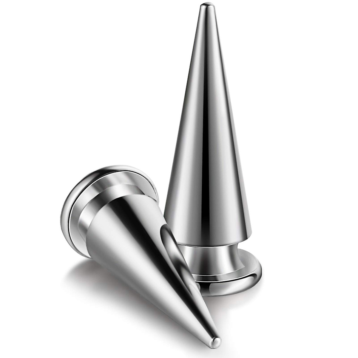 170 Pieces Multiple Sizes Cone Spikes Screwback Studs Rivets Large Medium Small Metal Tree Spikes Studs for Punk Style Clothing Accessories DIY Craft Decoration (Silver)