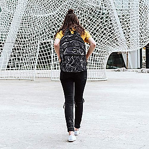 Parquet Travel Backpack For Outdoors,Luggage,Laptops - Adults Sports Bookbag, Lightning, (Black)