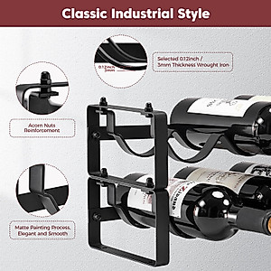 ICOHOT Stackable Wine Rack Countertop, Sturdy Wine Bottle Holder Freestanding for Cabinet, 2 Tier Small Tabletop Wine Holder Stand for Pantry Bar, Wire Wine Bottle Rack Metal Wine Storage Organizers