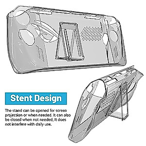 LUPAPA Clear Protective Case for Rog Ally with Kickstand, Transparent PC Crystal Protective case,Accessories for Rog Ally