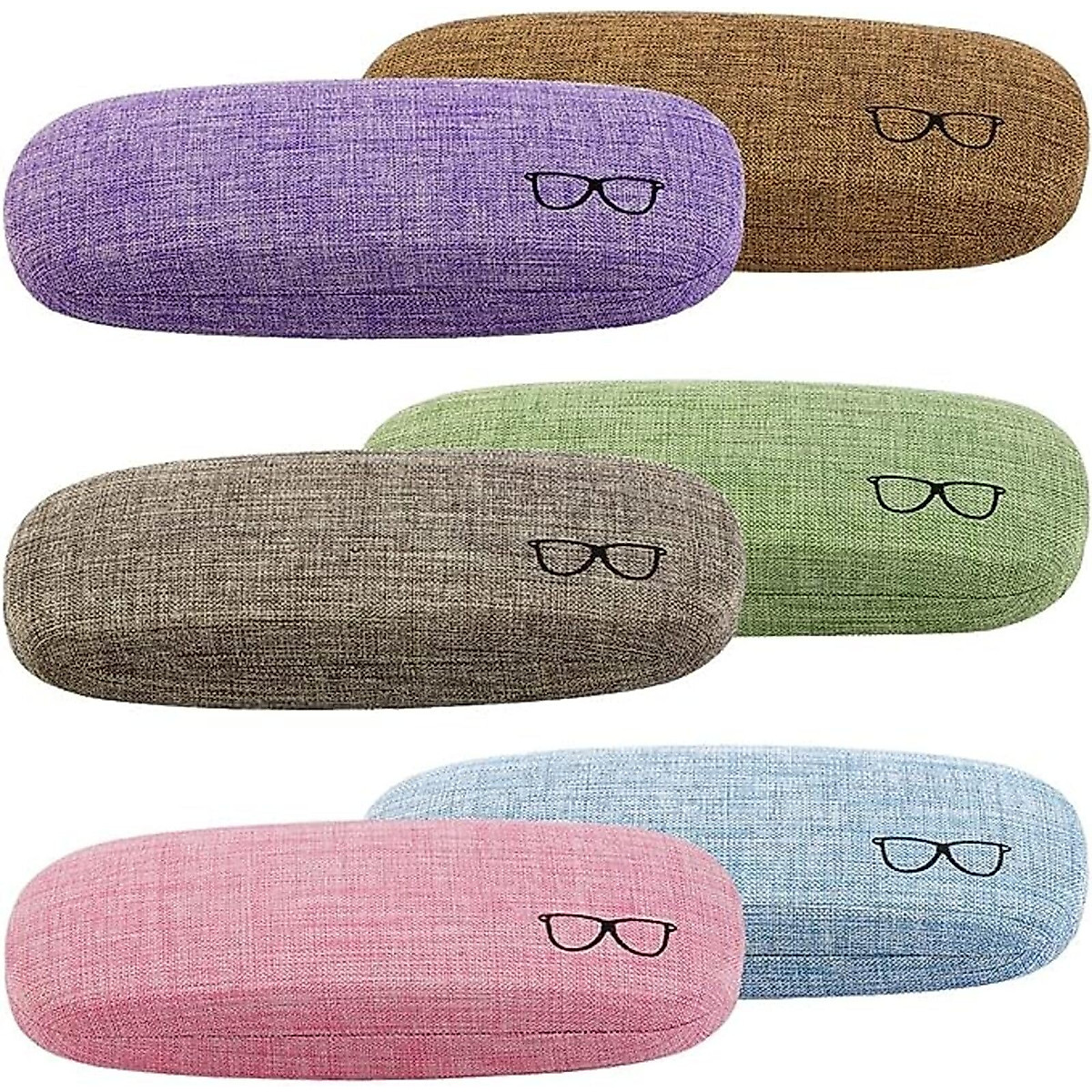 ZONLY Eyeglasses Case,(6 Piece) Unisex Hard Shell Eyeglasses Cases Protective Case For Glasse