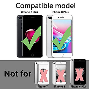 TENOC Phone Case Compatible for iPhone 7 Plus & iPhone 8 Plus Case, Clear Back Cover Bumper Cases for 7 Plus/ 8 Plus 5.5-Inch, Black