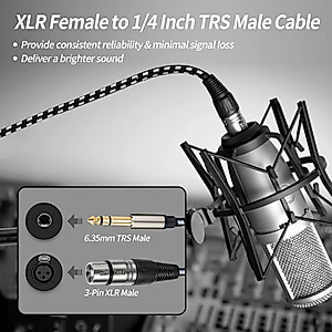 Sound harbor XLR Female to 1/4" TRS Cable, Balanced Microphone Cables,10 Feet