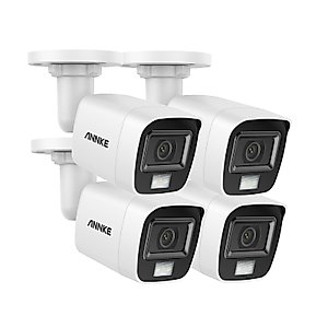 ANNKE (4 1080P Security Camera Kits with Smart Dual Light, Built-in Mic, 4-in-1 (TVI/AHD/CVI/CVBS) CCTV Surveillance Cam with 3.6mm Lens&78° Angle of View, IP67 Weatherproof with Power Cables