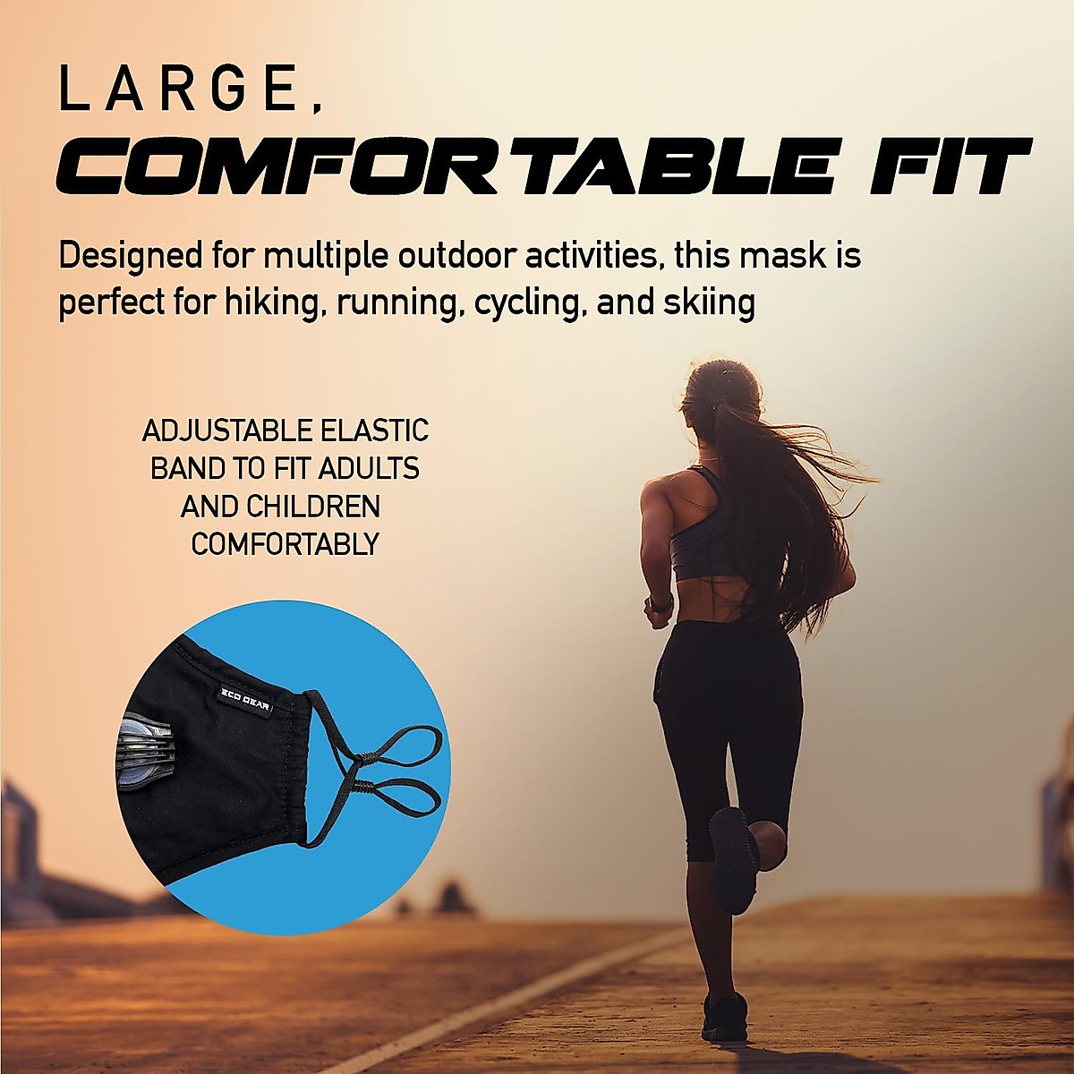 ECO-GEAR Anti Pollution Face Mask Particulate Respirator| Mask for Dust, Exhaust Gas, Smoke, Smog, Pollen and Fumes | Unisex Military Grade Washable Mouth Mask