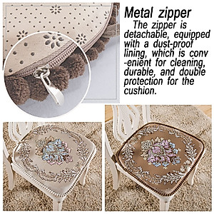 OITTO Memory Foam Chair Seat Cushion,Chair Pads & Cushions,European Style Floral U Shaped with Laces,Removable Slip-Resistant Zipper Covers,17 x 18 Washable for Indoor Living Room Kitchen,2 Pack