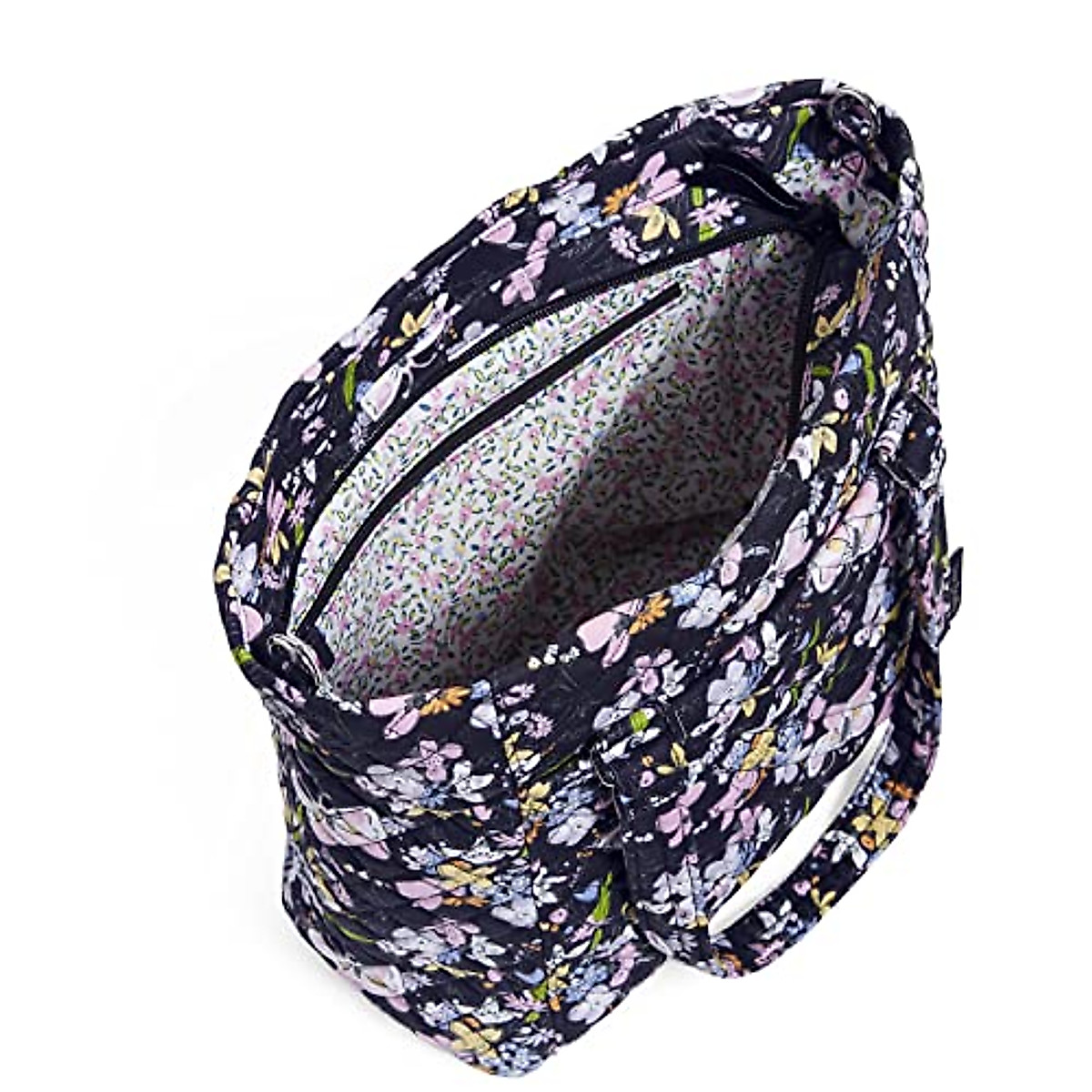 Vera Bradley Women's Cotton Multi-Strap Shoulder Satchel Purse, Bloom Boom Navy - Recycled Cotton, One Size