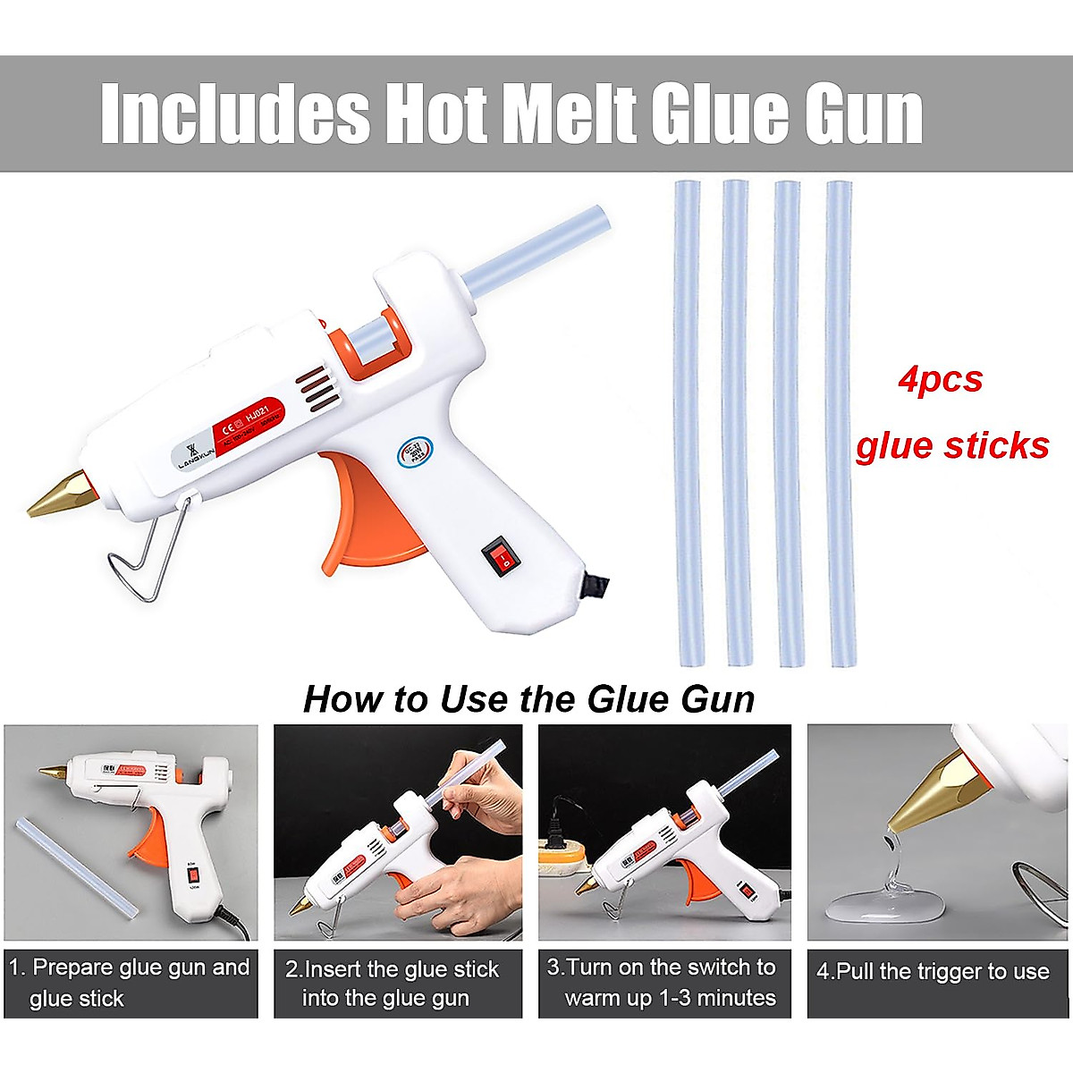 LANGXUN 40inch Gold Large Led Light Up Numbers for 1st 21st Birthday Decor, With Hot Glue Gun and Bracket, Marquee light up Numbers Party Wedding Decor Graduation Baby Shower Photo Background Decoration (Number 2)