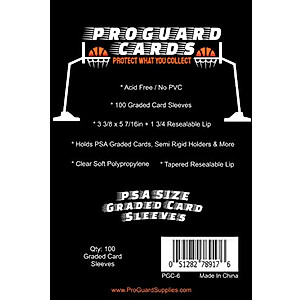 100 PSA Perfect Fit Sleeves Graded Card Sleeves for PSA Slabs & More