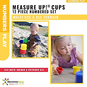 Discovery Toys Measure UP! Cups | Educational Stacking & Nesting 12 Piece Numbered Set| Kid-Powered Learning | STEM Toy Early Math Childhood Development 12 Months and Up
