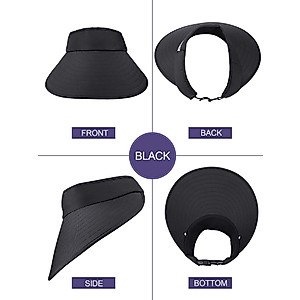 2 Pieces Sun Visor Hats Wide Brim Visor Hats Adjustable Large Brim Summer Beach Caps for Women (Color Set 3)