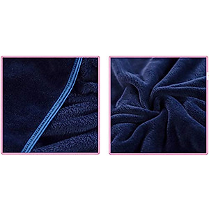 Mvchifay Wearable Blanket Soft Fleece Shawl Button Closure Warm Snuggle Throw for Sofa Snap 27x51inches (Blue-70x130cm)