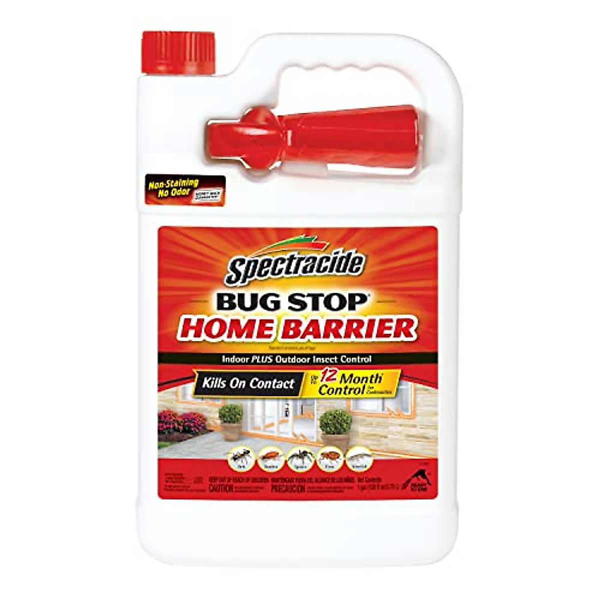 Spectracide Bug Stop Home Barrier Spray, Kills Ants, Roaches and Spiders On Contact, Indoor and Outdoor Insect Control, 1 Gallon