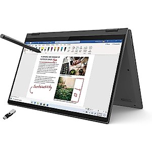 2021 LENOVO IdeaPad Flex5 14" Touchscreen 2-in-1 Laptop AMD Ryzen 5 5500U 6 Cores 16GB RAM DDR4 256GB SSD Radeon Graphics HDMI USB-C Fingerprit Windows 10 Pro w/RATZK 32GB USB Drive and Pen