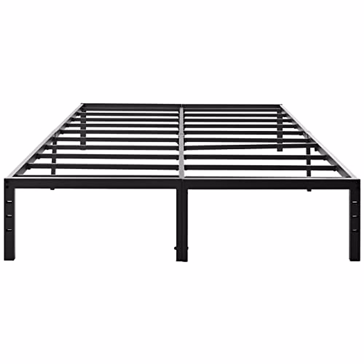 Olee Sleep 14 inch Heavy Duty Steel Slat Anti-slip Support Easy Assembly Mattress Foundation Bed Frame Maximum Storage Noise Free, Black, Metal, Queen