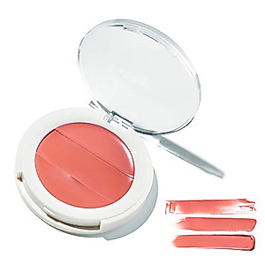 Undone Beauty Lip to Cheek Palette 3-in-1 Cream with Coconut Extract for Radiant, Dewy, Natural Glow - Blushing, Highlighting, & Tinting for Sheer to Opaque Color - Vegan & Cruelty Free - Flare