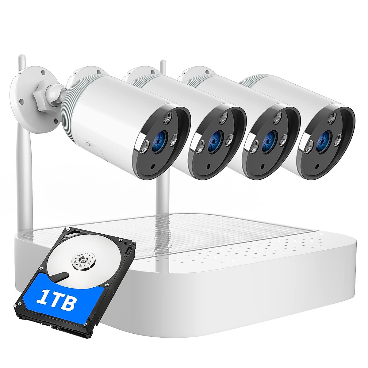 【8CH Expandable】Wifi Security Camera System,Sdeter Outdoor 8 Channel 1080P Home Video Wireless NVR Kit with 1TB HDD,4pcs Indoor Outdoor Surveillance IP Cameras Set,Easy Remote View,Plug Play,Free APP