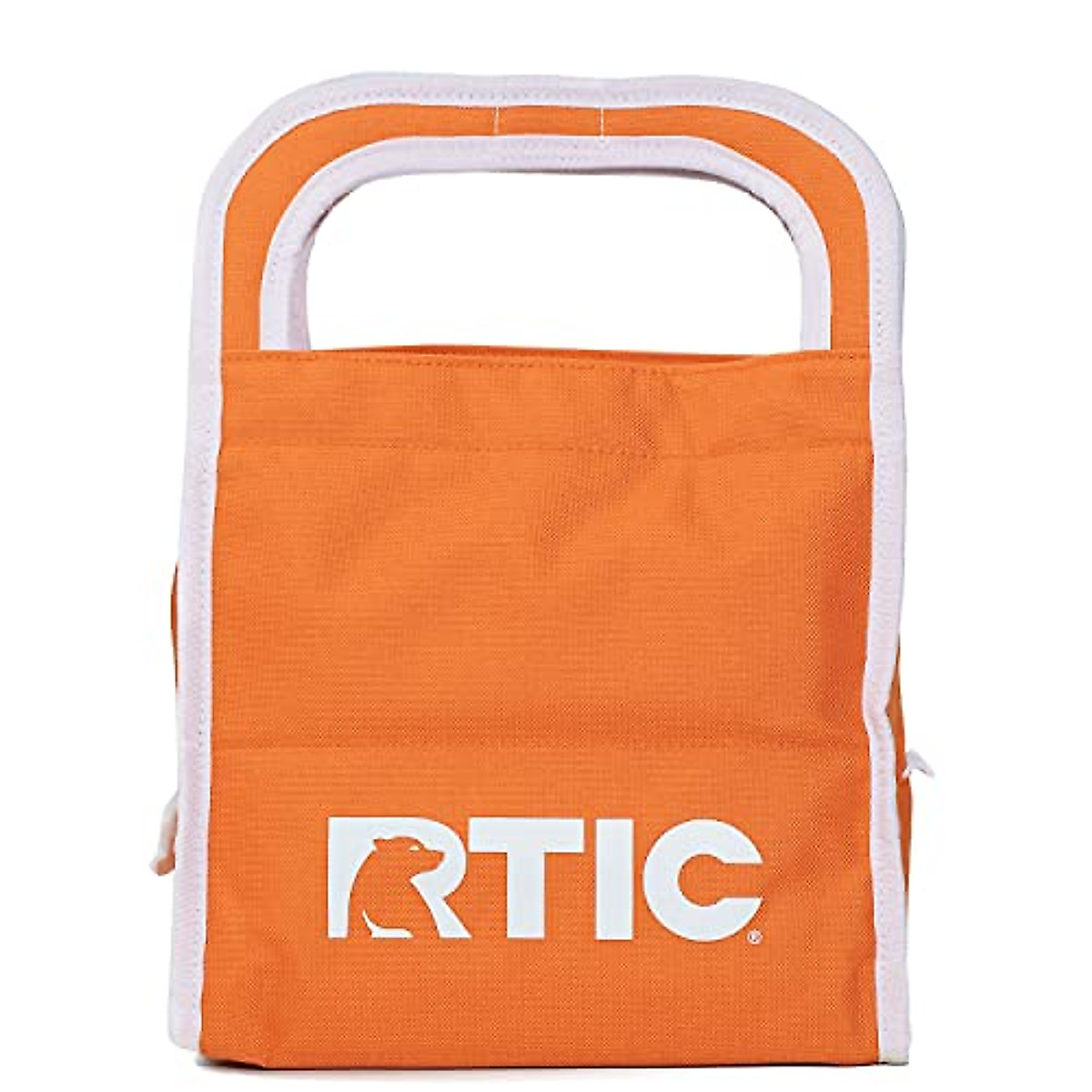 RTIC Ice Lunch Bag, Freezable For Women, Men and Kids, Reusable Durable Fabric, Food Safe BPA Free Gel, Cooler Lunch Bags for On The Go Meals, Commuters Students, 8.25” x 7.5”, Dark Orange