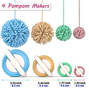 Readaeer Round Knitting Looms Set Craft Kit Tool with Hook Needle and Pompom Maker