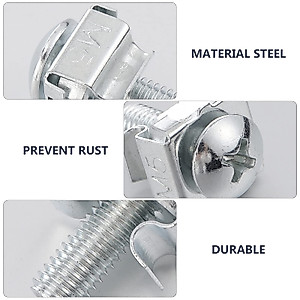 TEHAUX 100 Pcs Computer Rack Mount Cage Screws and Nuts for Rack Mount Server Cabinets- Industrial Screws