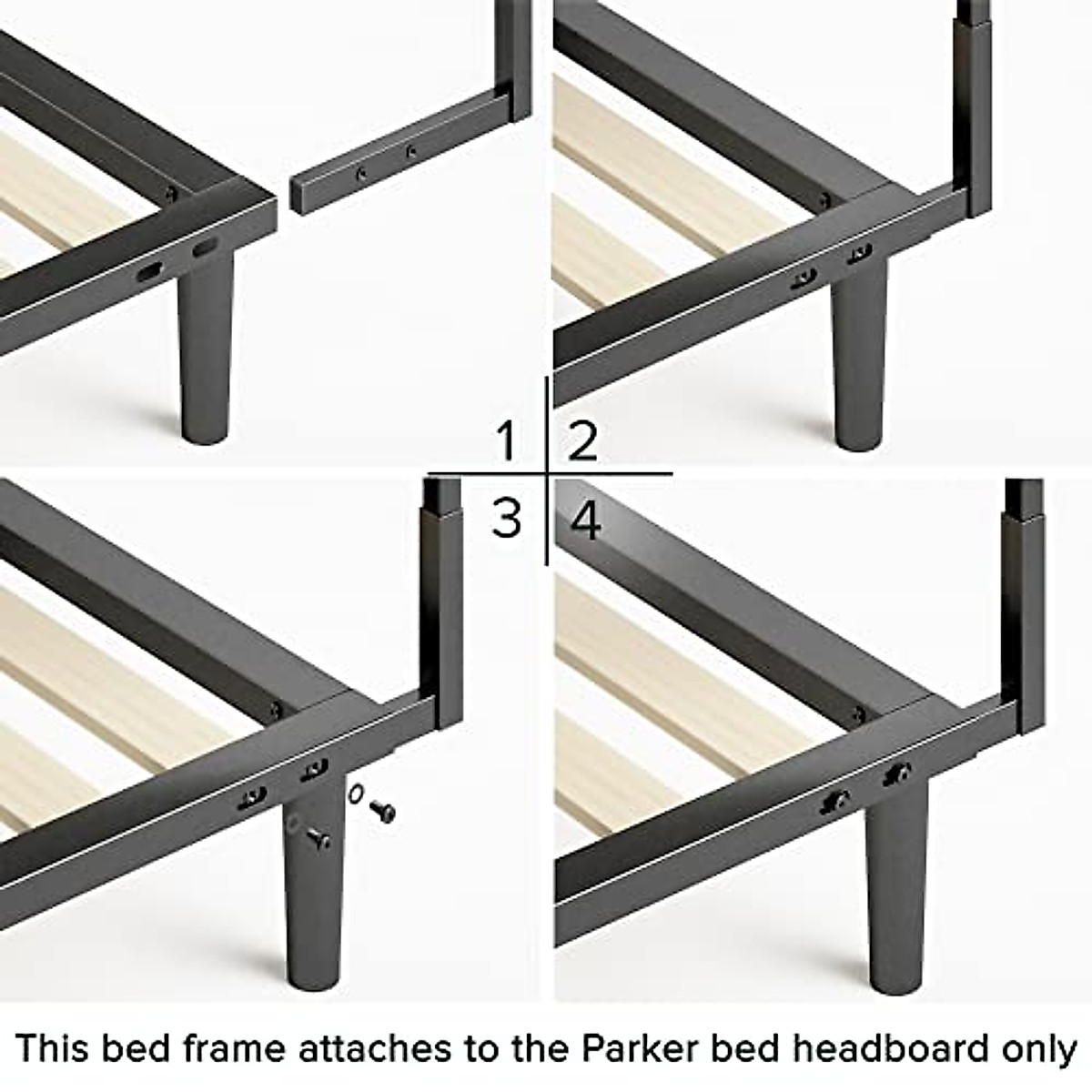 ZINUS Parker Platform Bed with Tapered Legs, Wood Slat Support, No Box Spring Needed, Easy Assembly, Full
