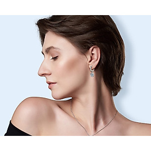 DYUNQ Moissanite Solitaire Drop Earrings, 925 Sterling Silver Huggie Hoop Hypoallergenic Earrings, Jewelry Gifts, GRA Certified