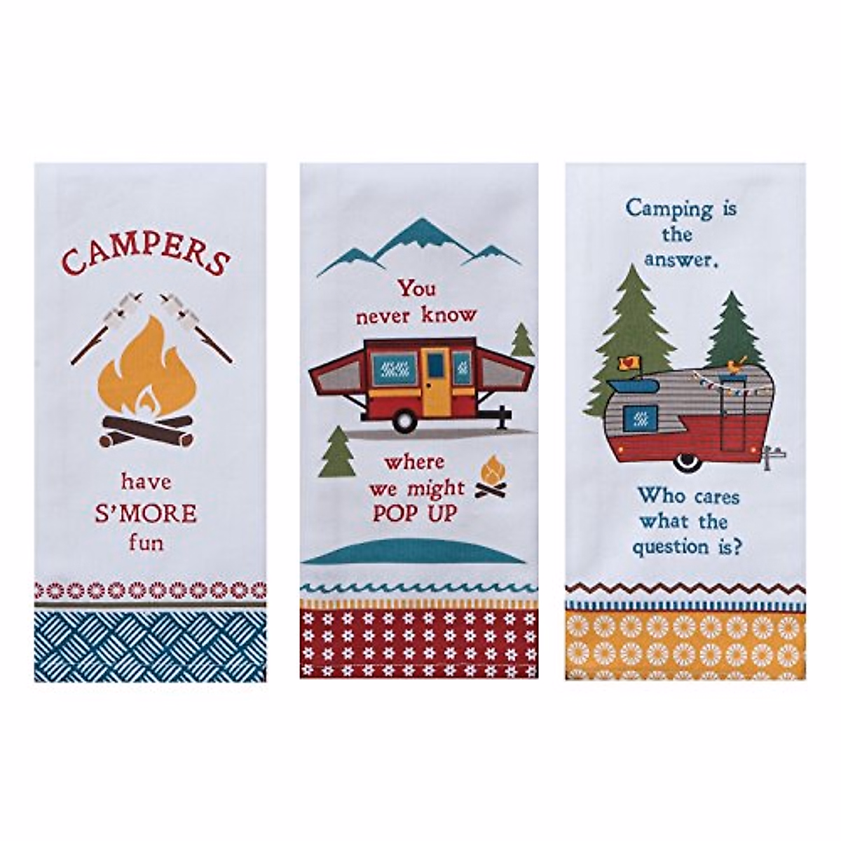 Kay Dee Designs Camping Life Kitchen Tea Towels, Set of 3