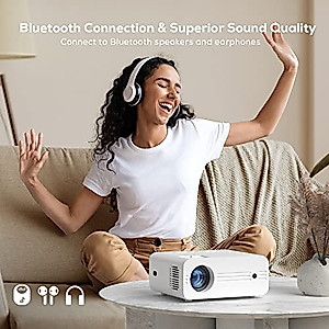 Projector with 5G WiFi and Bluetooth, Native 1080P 9000Lux iZEEKER Video Portable Projector with Carry Bag, 4K Support Outdoor Projector 300'' Display Compatible with iOS/Android, TV Stick, HDMI