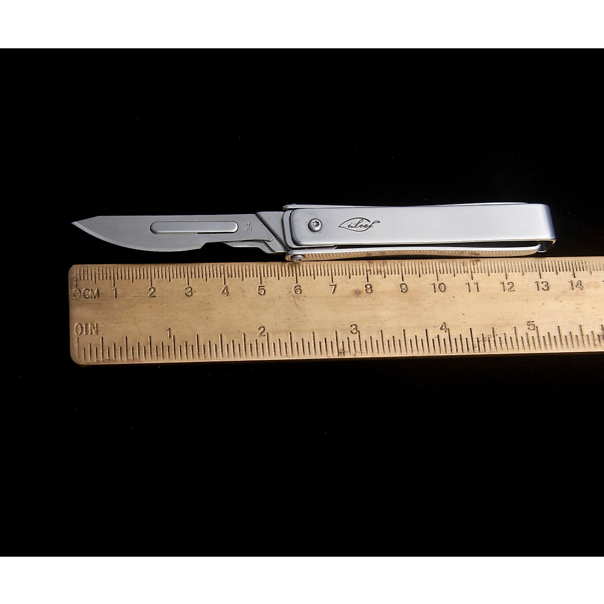 ILEAF Stainless Steel Pocket Folding Utility Knife with 10 Replaceable Blades, Ultra Compact and Lightweight (Stainless Steel)