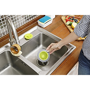 Full Circle Sinksational Sink Strainer with Stopper, Green