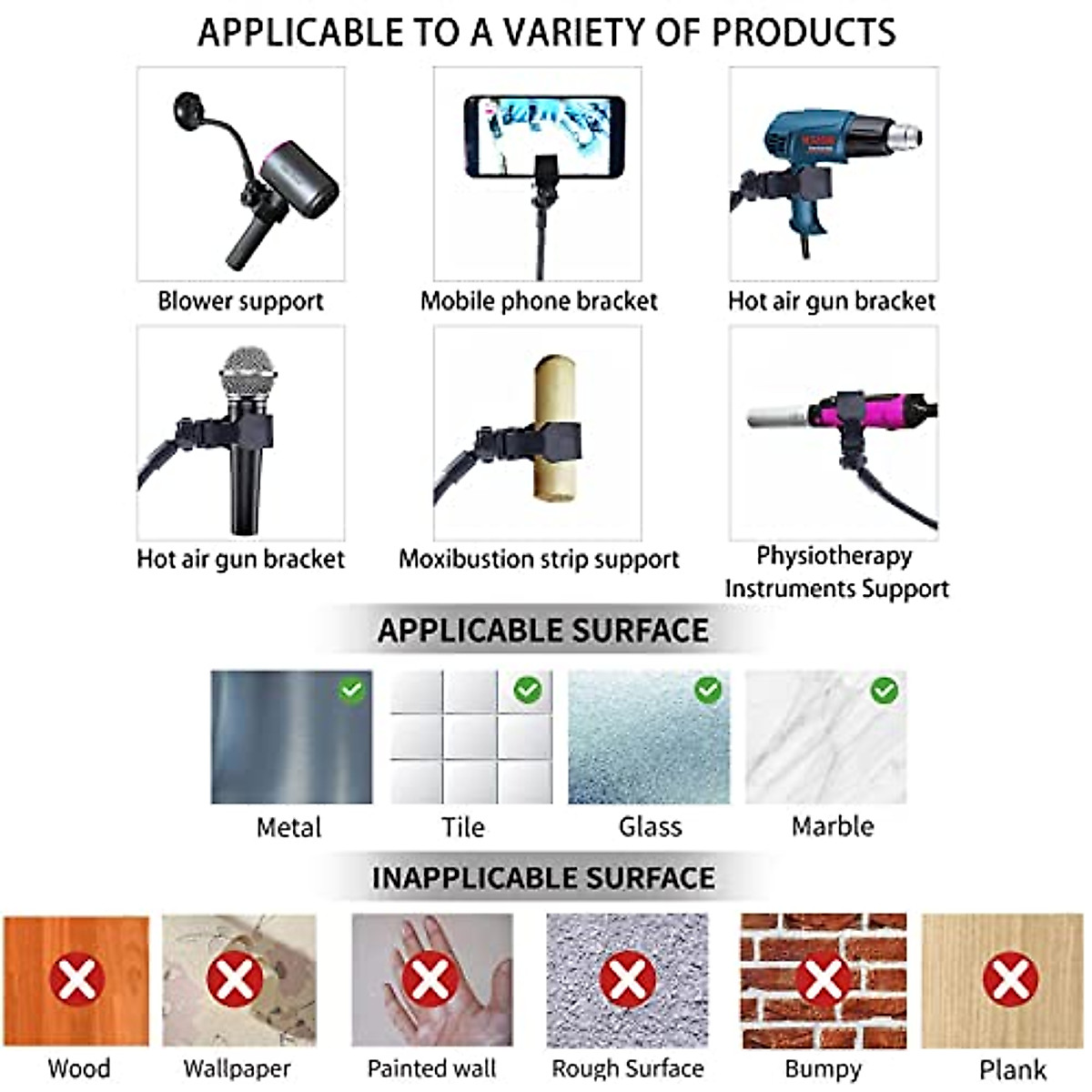 Linkidea Hair Dryer Holder, 360 Degree Rotating Lazy Hair Dryer Stand with Suction Cup, Hand Free Blow Dryer Holder for Mirror and Ceramic Tile