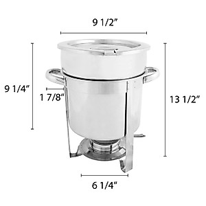 Restaurant Essentials Stainless steel 7 quart round marmite chafer, comes in each