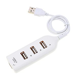 GPPZM Hi-Speed Hub Adapter USB Hub Mini USB 2.0 4-Port Splitter for PC Laptop Notebook Receiver Computer Peripherals Accessories (Color : White)