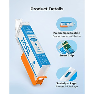 PGI-280XXL/CLI-281XXL Compatible Ink Cartridge Replacement for Canon Ink 280 and 281 Cartridge High Yield Use to PIXMA TR7520 TR8520 TR8500 TR8600 TR8620 TS6120 TS6220 TS9120 (5 Value Pack)